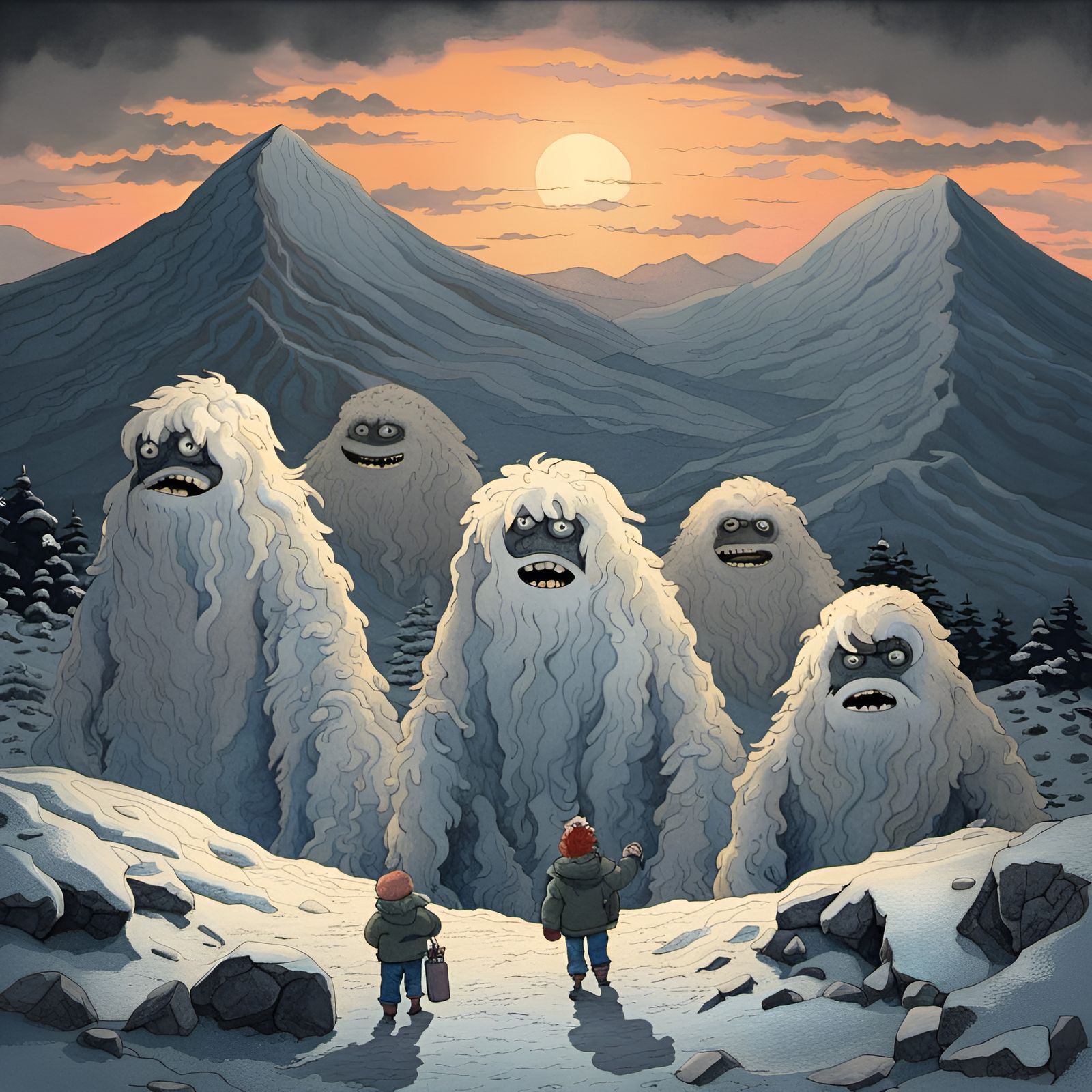 Abdominable Snowman Zoo - AI Generated Artwork - NightCafe Creator