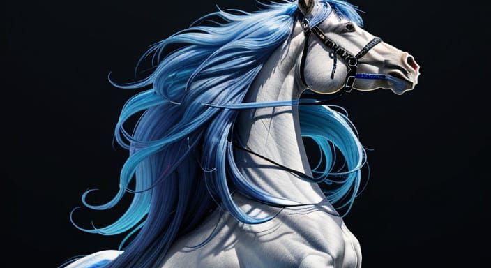 Hyper Realistic Horse with Lavender Hair in Soft B... - AI Art