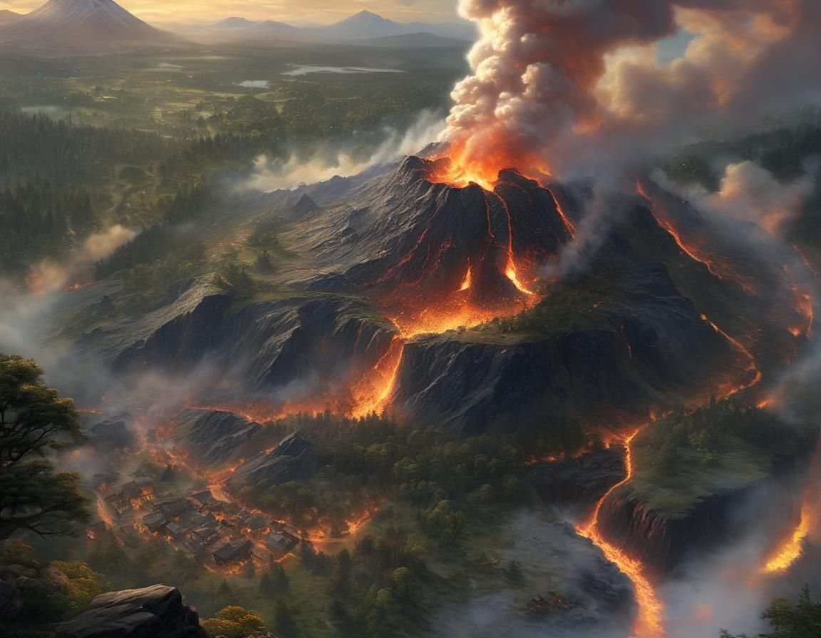 volcanic eruption - AI Generated Artwork - NightCafe Creator