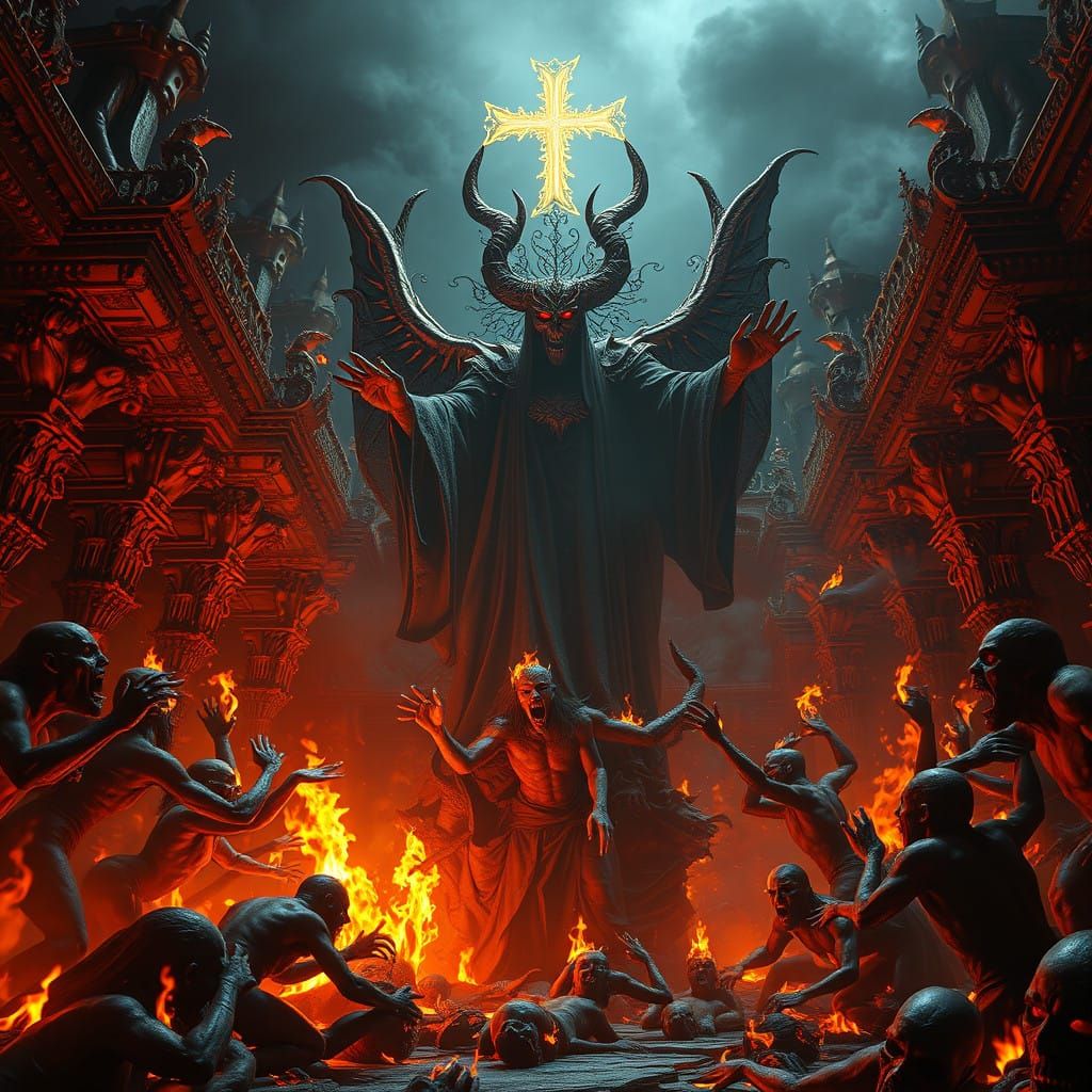 Baroque Horror: Tormented Prophets in Eerie Darkne... - AI Art