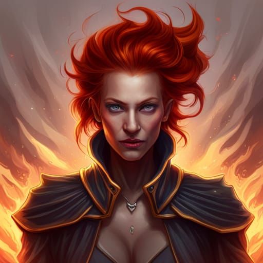 A Woman in Front of Fire - AI Generated Artwork - NightCafe Creator