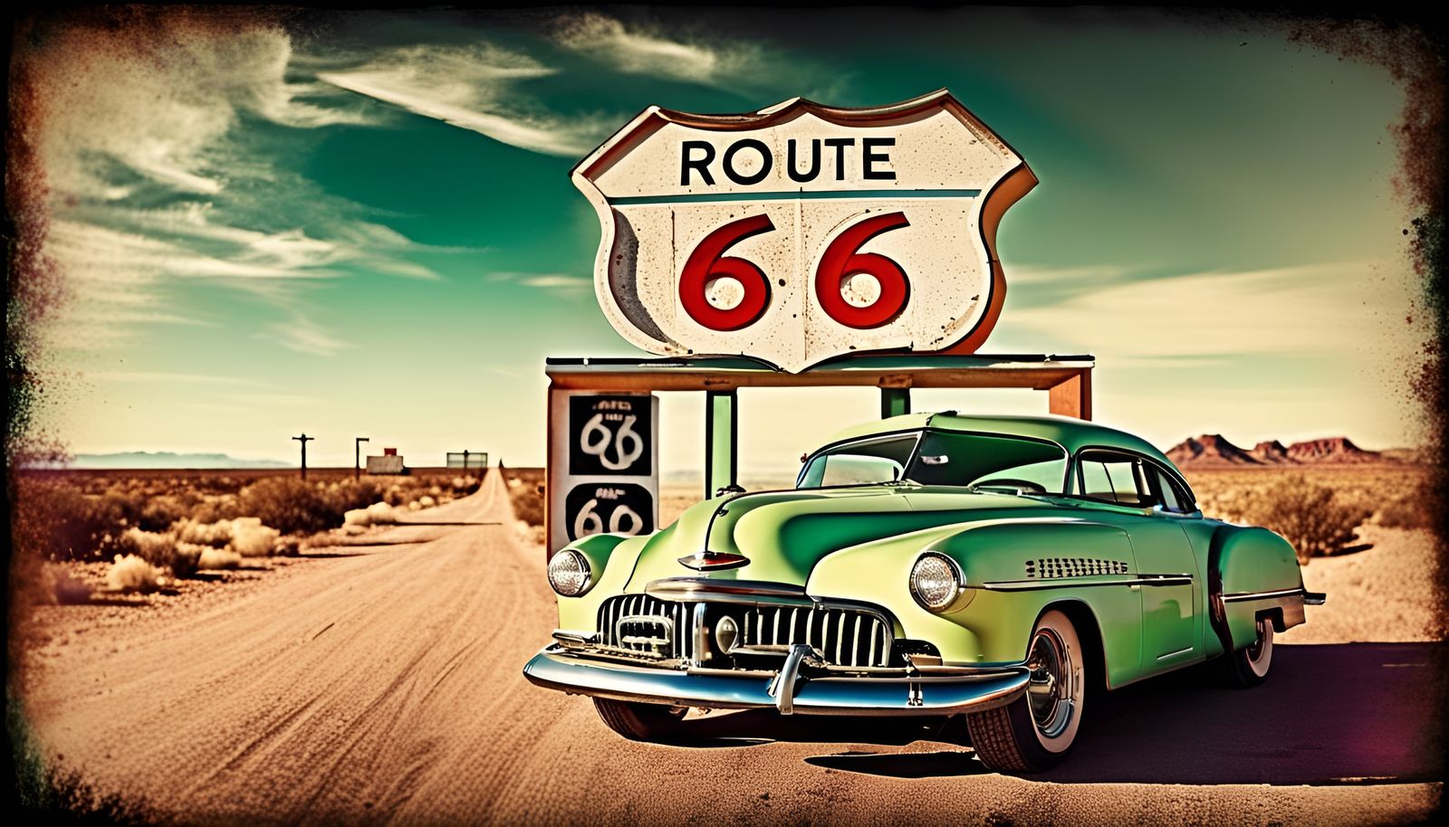 Route 66 - AI Generated Artwork - NightCafe Creator