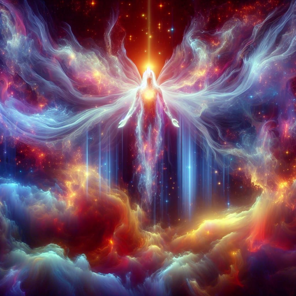 Spirit of Eternal Love Ascends in Ethereal Realms - AI Art