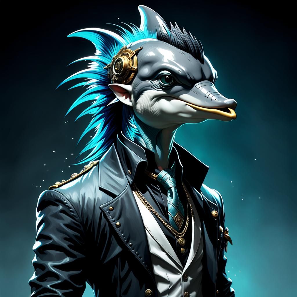Gangster Dolphin - AI Generated Artwork - NightCafe Creator