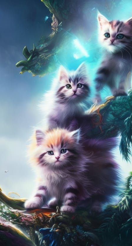 Portrait(s) of (uwu kawaii cute kitten) - AI Generated Artwork ...