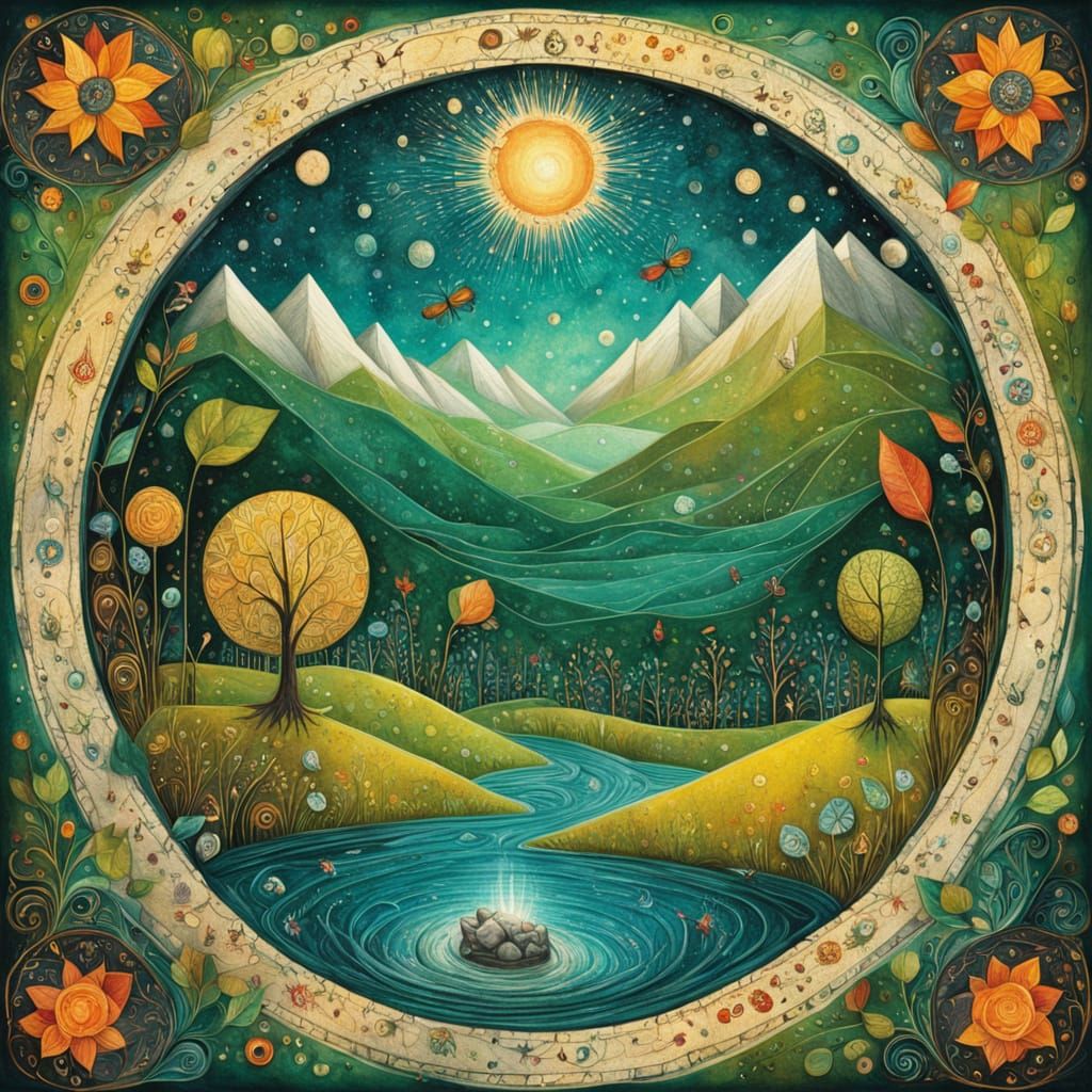 "I love flowing water, I love the shining snow, A green leaf, A stringed insect, A sprouting ...