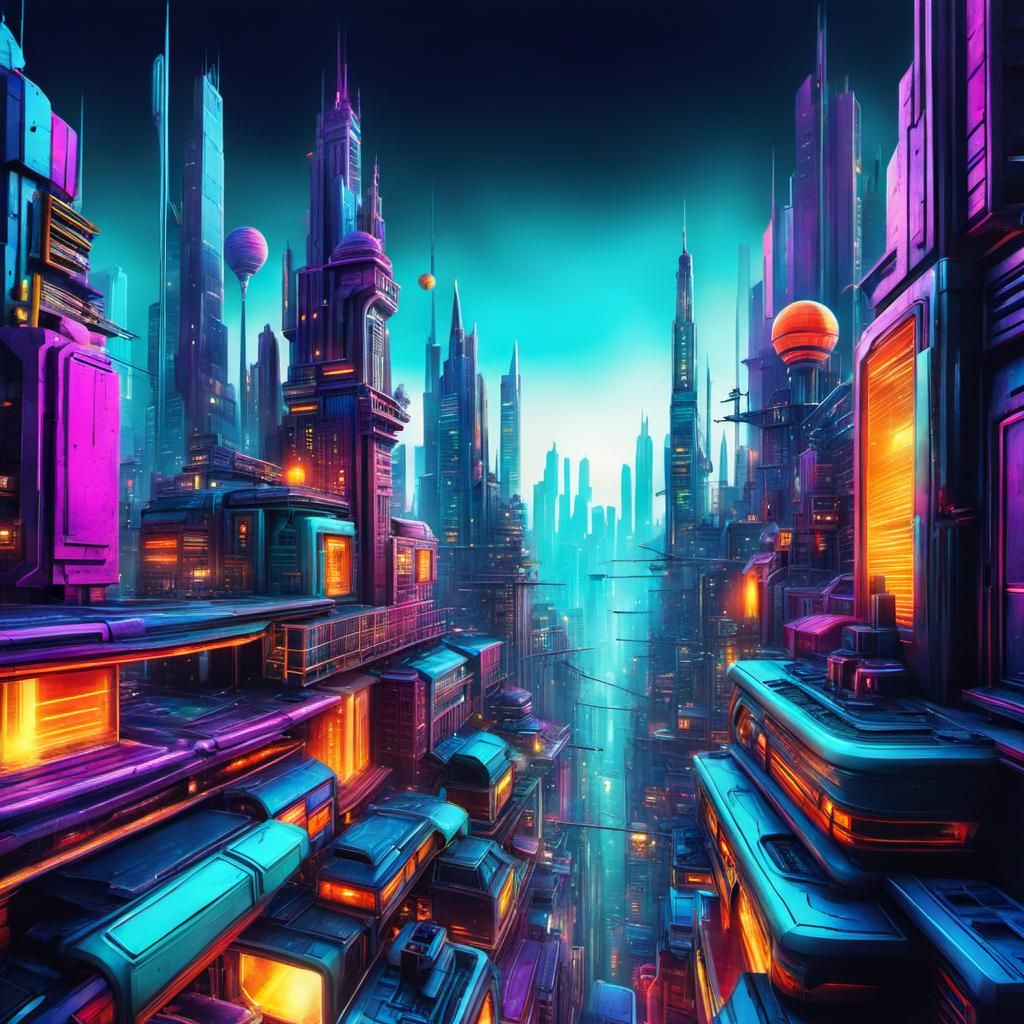 Cyberscape - AI Generated Artwork - NightCafe Creator