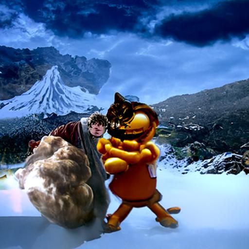 Garfield saves Frodo at Weathertop - AI Generated Artwork - NightCafe ...