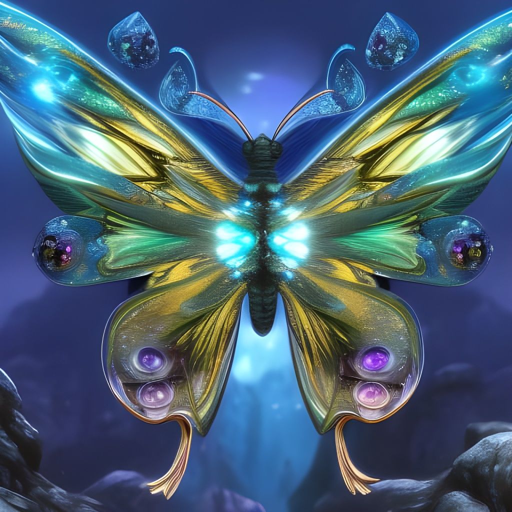 Crystal Moth - AI Generated Artwork - NightCafe Creator