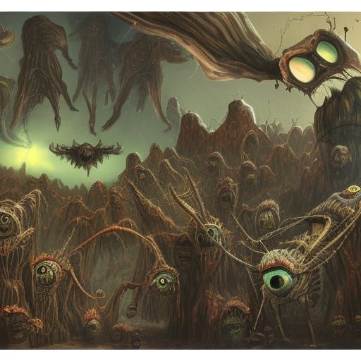 giants, interdimensional insectoids, evil, demonic, astral entity ...