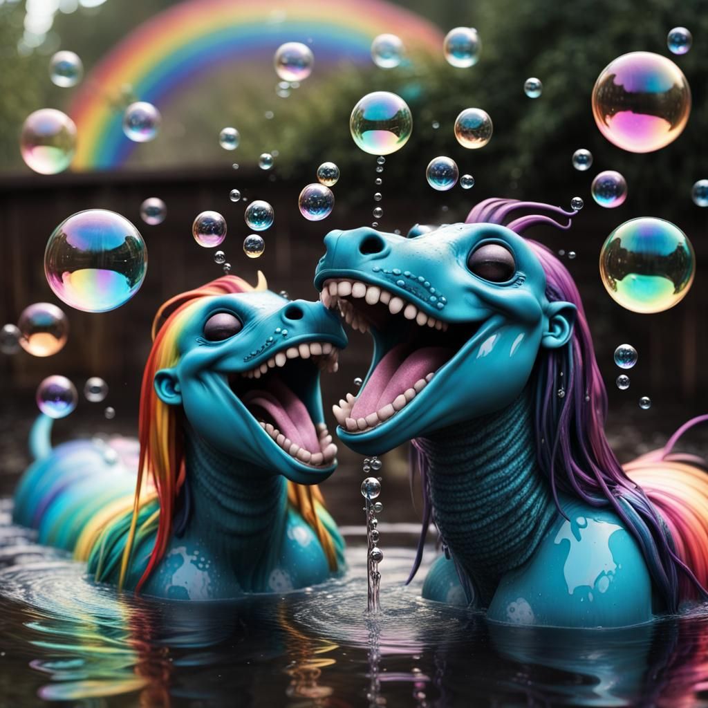 Laughing Lizard/Unicorn Hybrids - AI Generated Artwork - NightCafe Creator