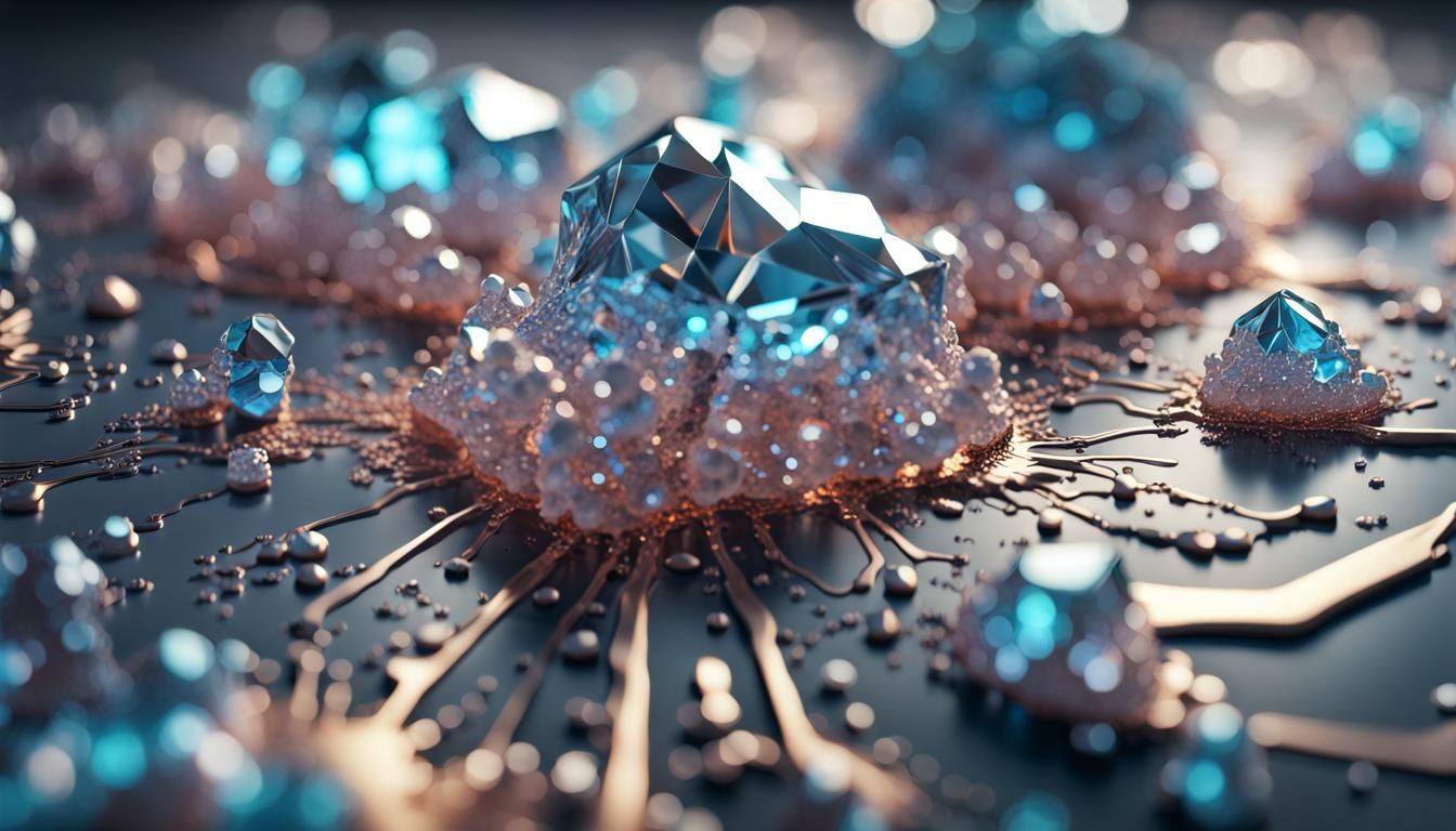 crystal 3D render of a sci-fi map, beautifully detailed, scientific ...