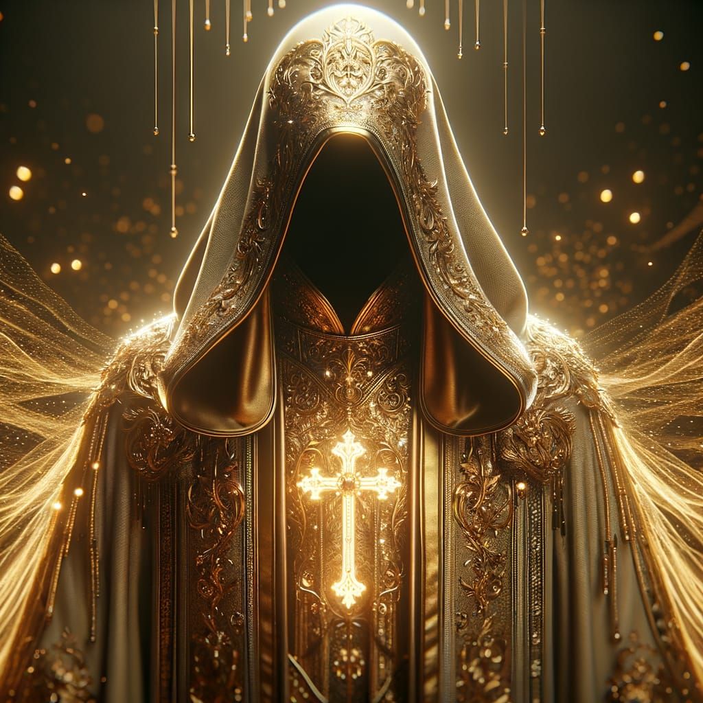 Ethereal Knight in Golden Armor - AI Art