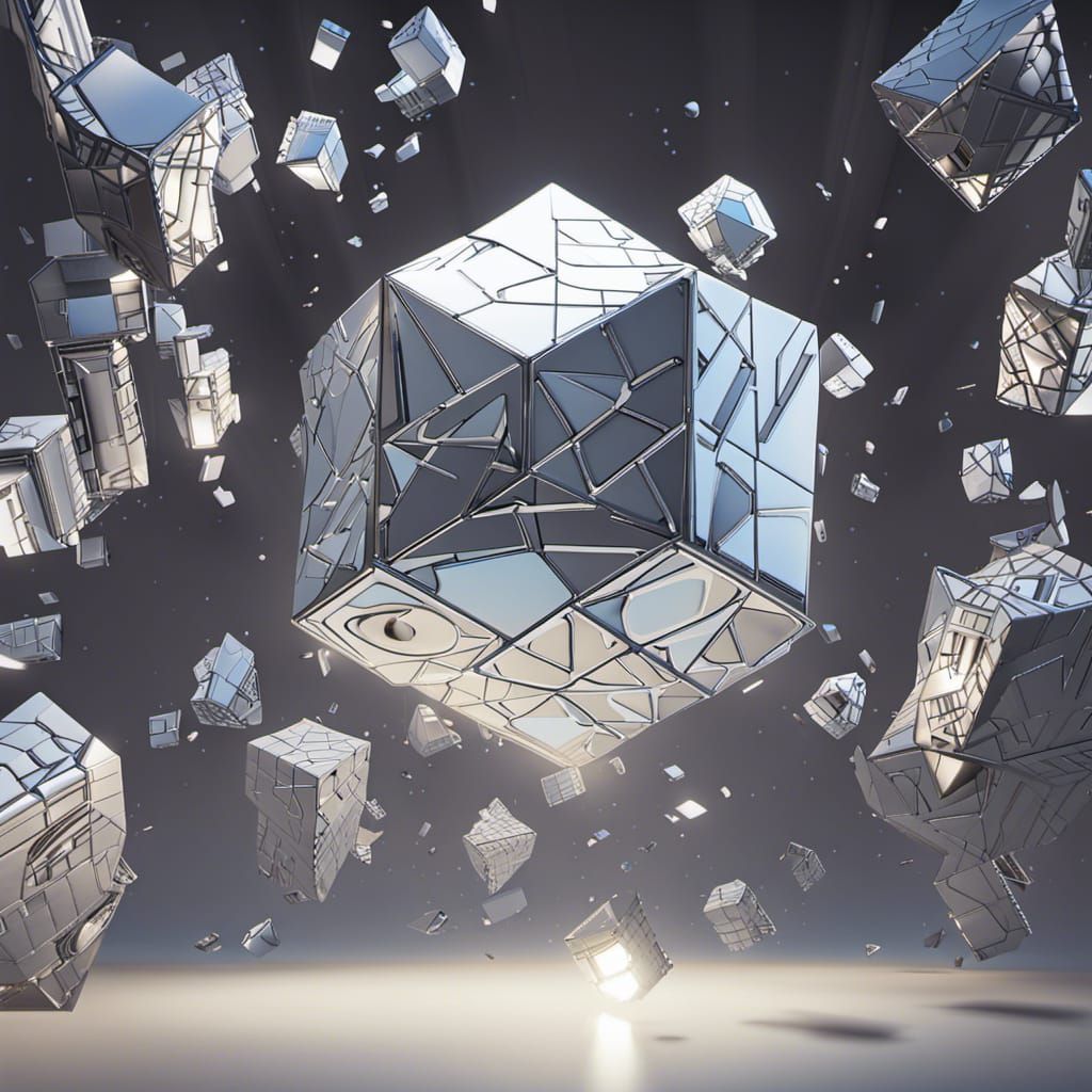 A multidimensional hypercube crashing through our brane of reality. - AI Generated Artwork ...