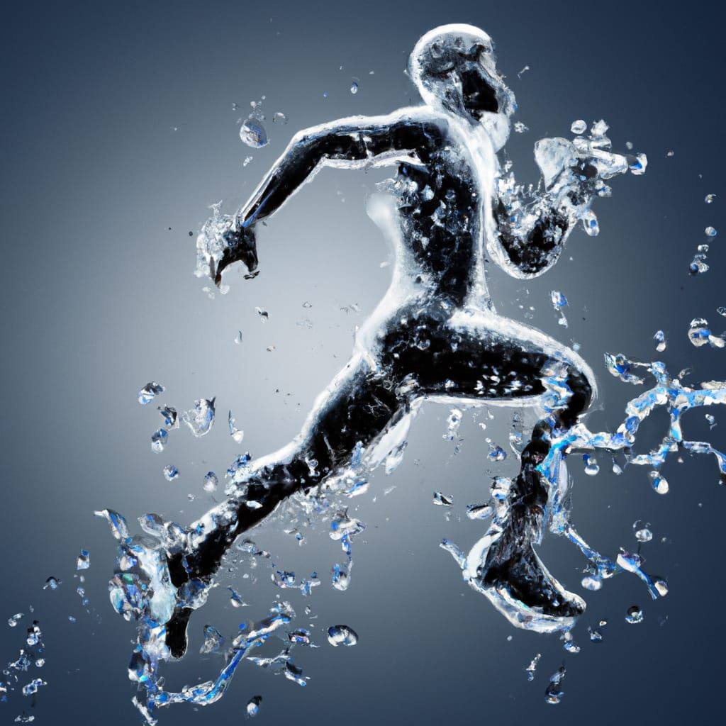 Running Athlete made of water - AI Generated Artwork - NightCafe Creator