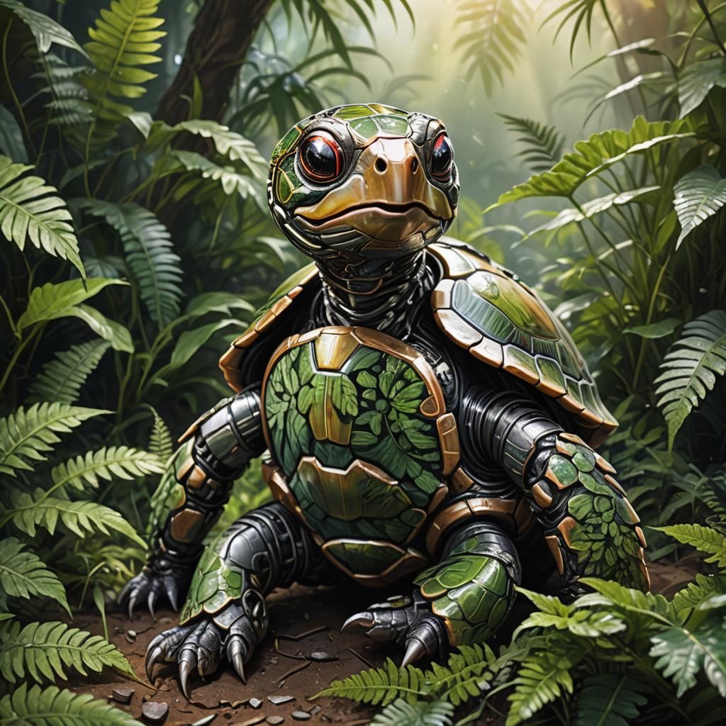 Cyborg pet turtle - AI Generated Artwork - NightCafe Creator