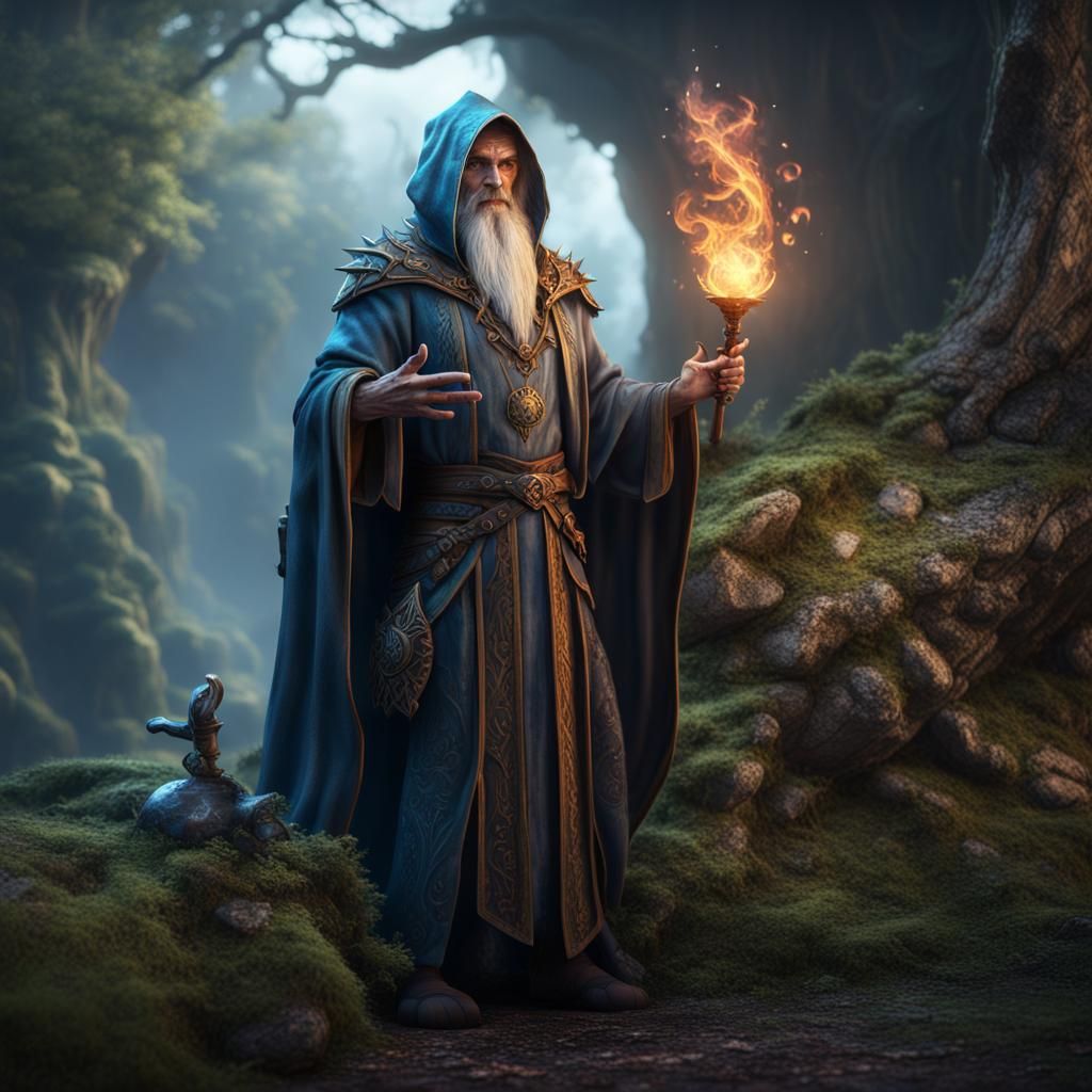 Merlin sorcerer, magic mage druid - AI Generated Artwork - NightCafe ...