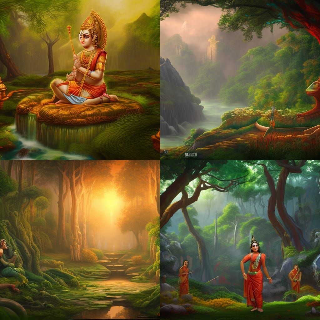 The original Sri Rama in forest - AI Generated Artwork - NightCafe Creator