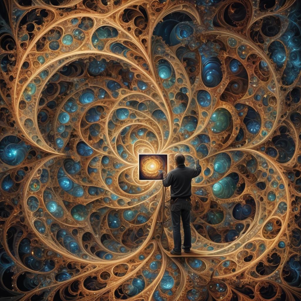 An artist painting a picture of an artist painting a picture :: fractal ...