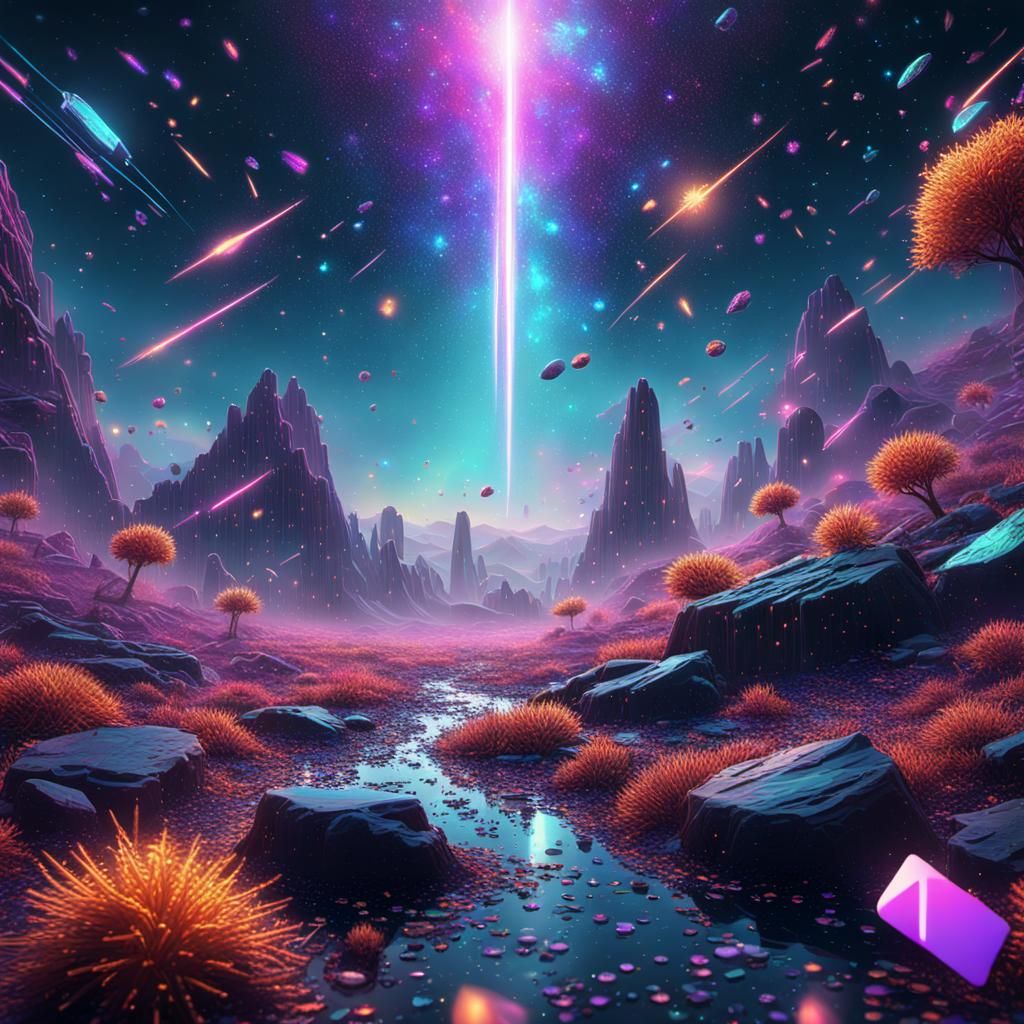 Meteor shower! - AI Generated Artwork - NightCafe Creator