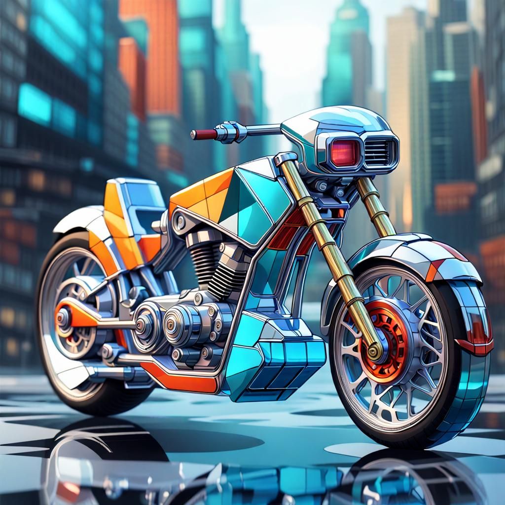Glassic Motorcycle - AI Generated Artwork - NightCafe Creator
