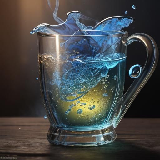 Digimon Glass with Steampunk Filigree and Smoky Ta... - AI Art