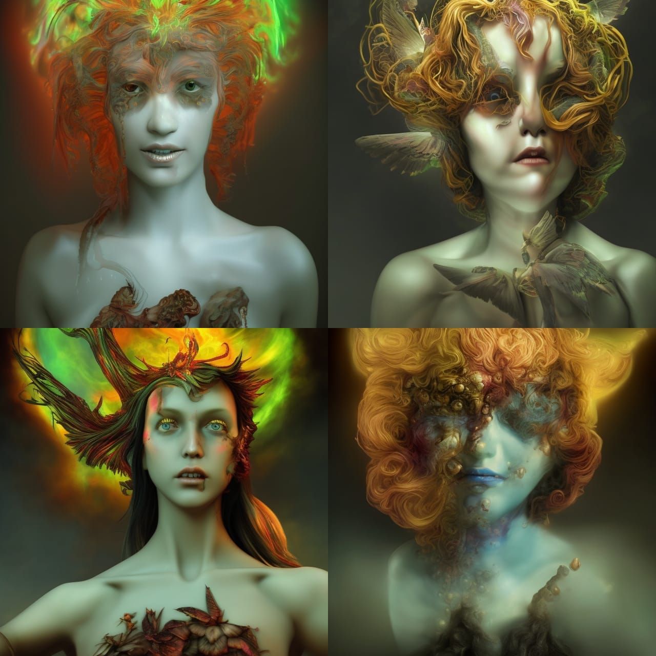 “Beautiful Nymph Goddess fallen angel whose face is beginning to ...