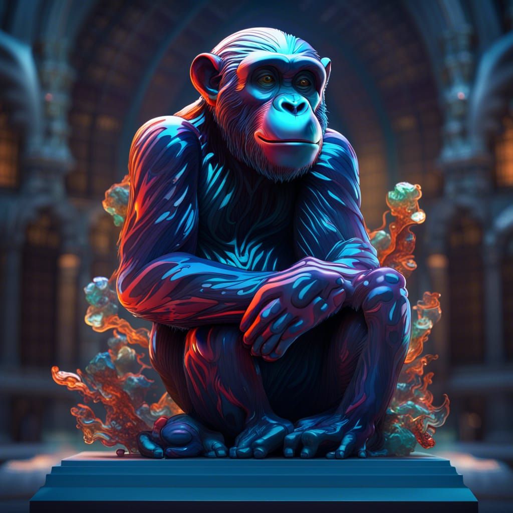 Glass chimp - AI Generated Artwork - NightCafe Creator