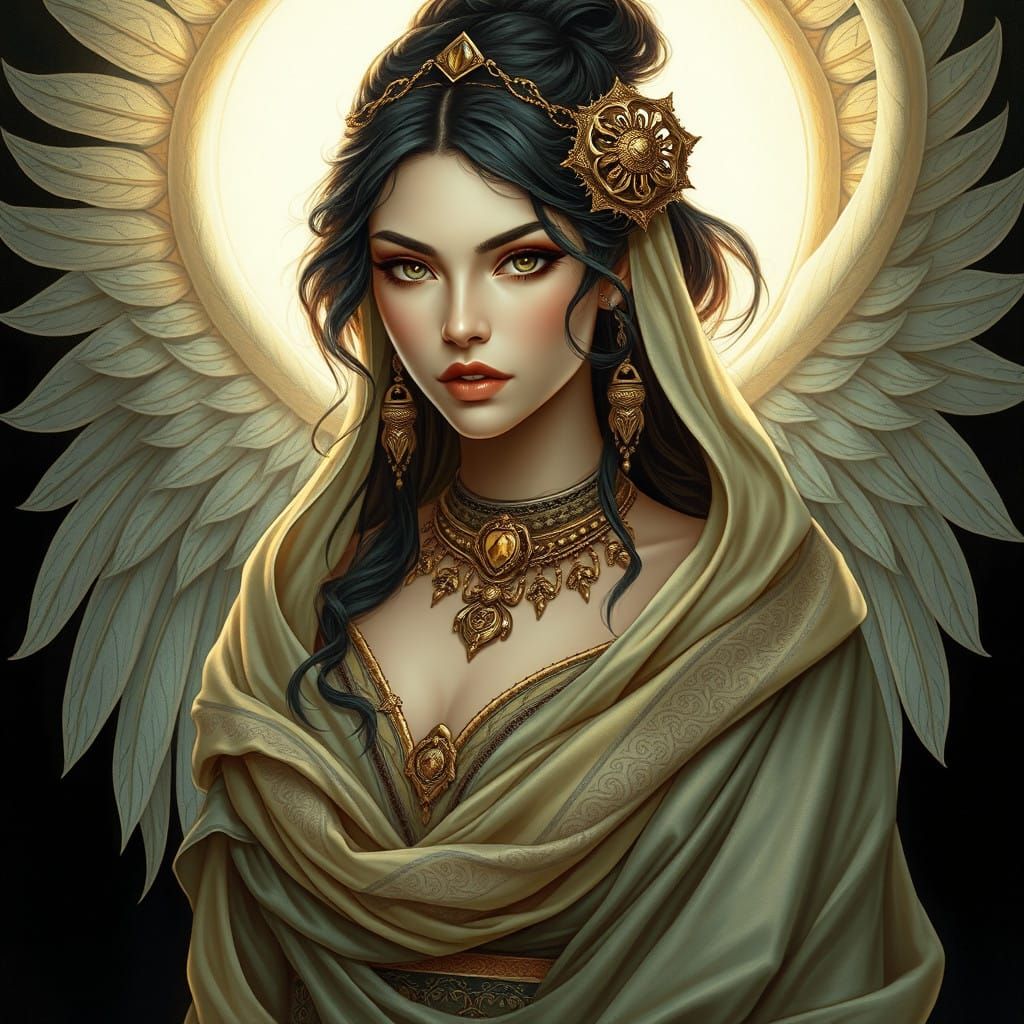 Ethereal Art Nouveau Portrait of a Mythical Women ... - AI Art