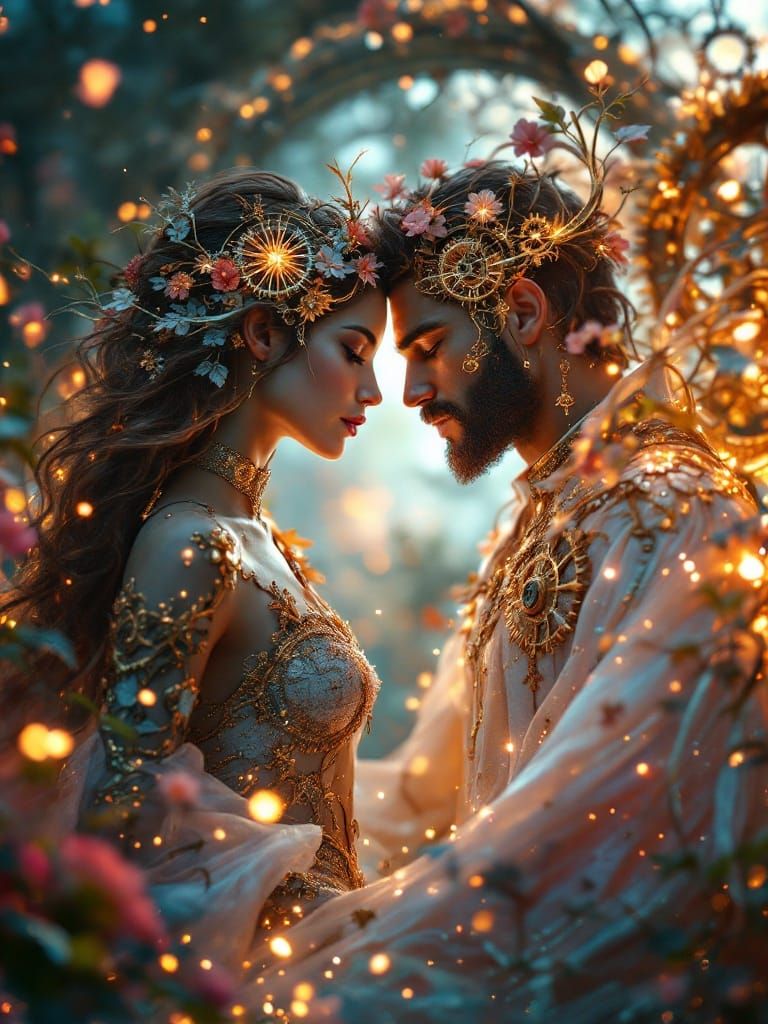 A beautiful love - Enchanted Clockwork Lovers in Whimsical F...