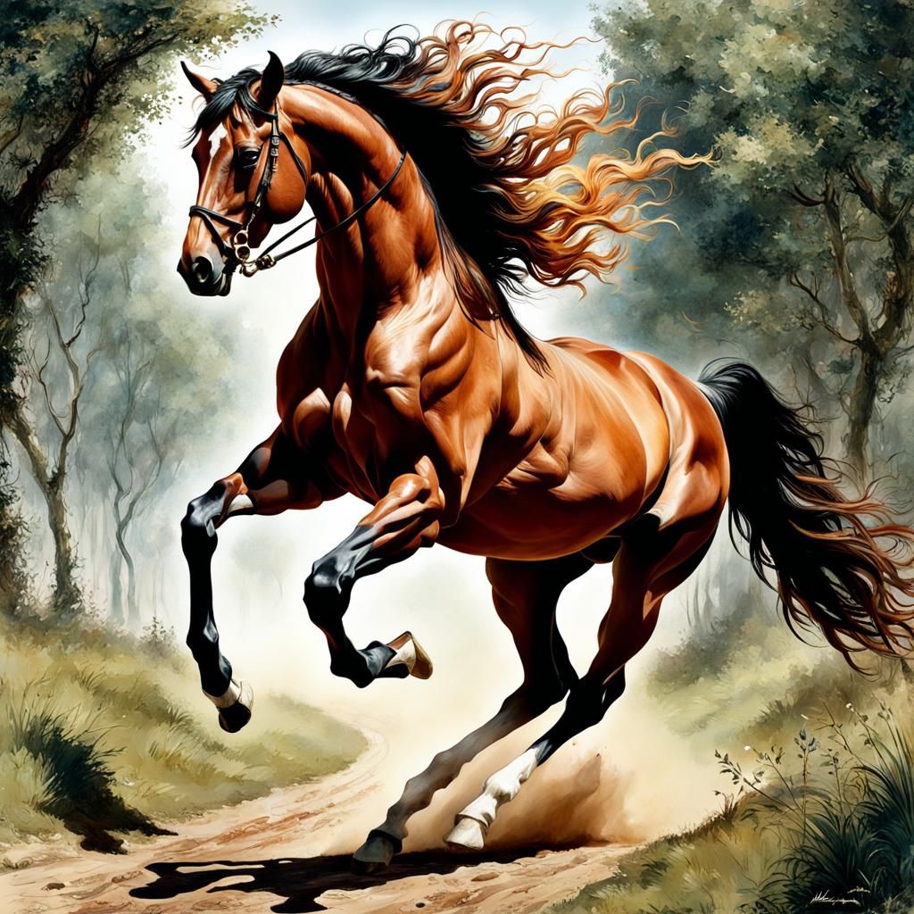 Wild horse - AI Generated Artwork - NightCafe Creator