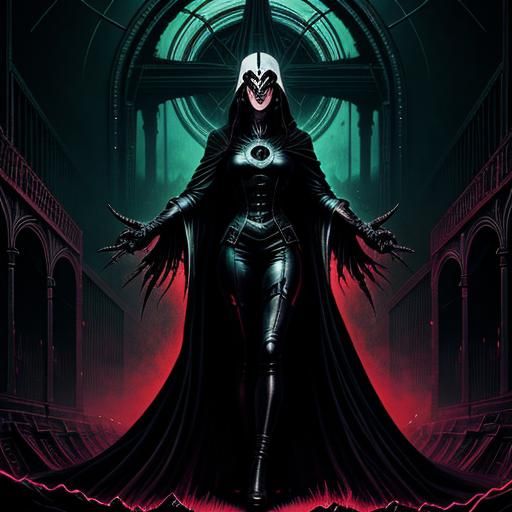 Black Metal synthwave neon retro horror Gustave Doré hatred Greg ...