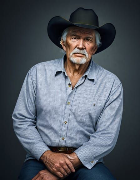 Old man with cowboy hat - Old man with cowboy hat