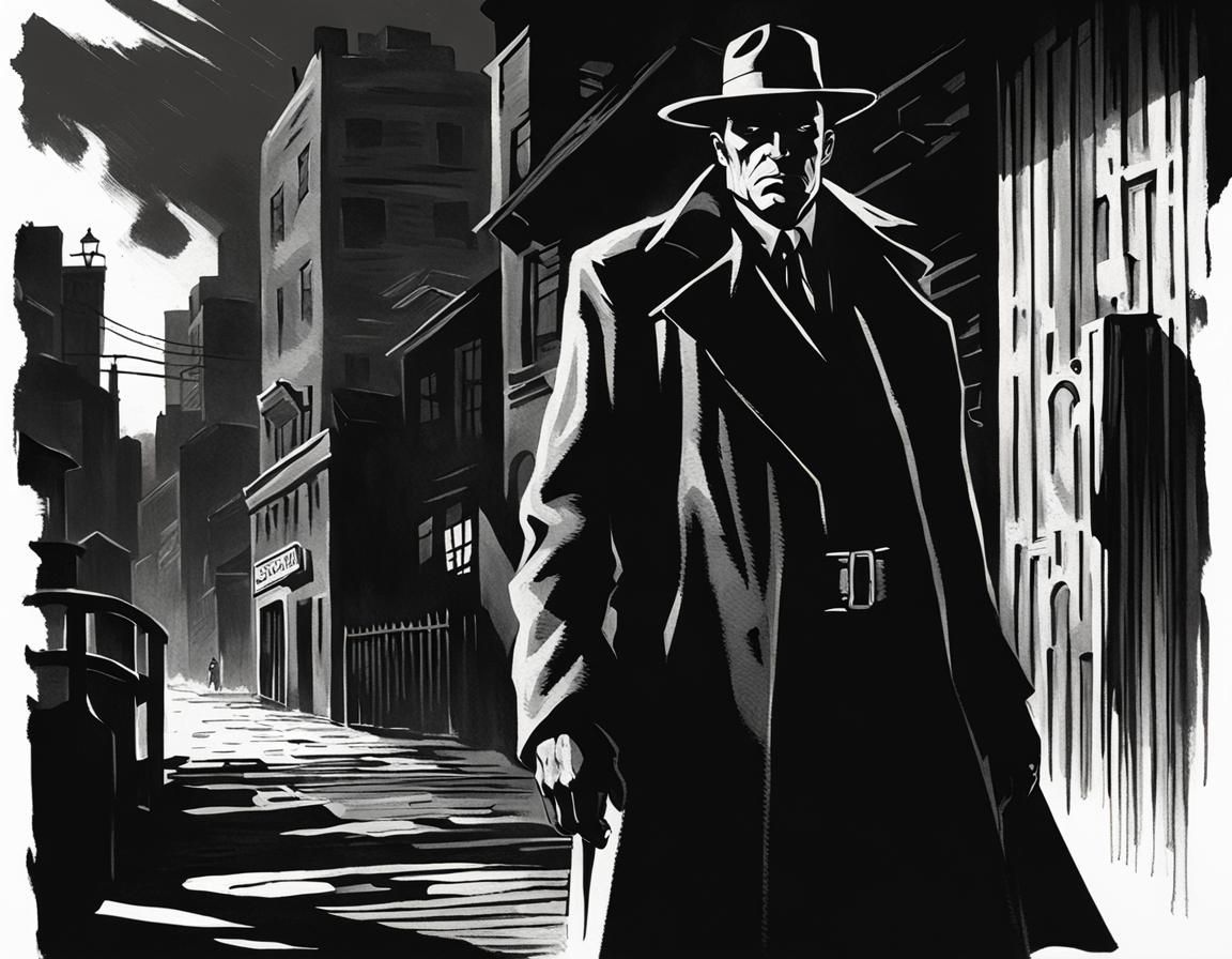 A noir image of The pulp magazine character The Shadow - AI Generated ...