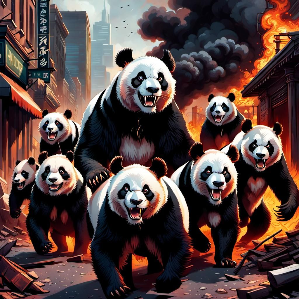 A pack of pandas - AI Generated Artwork - NightCafe Creator
