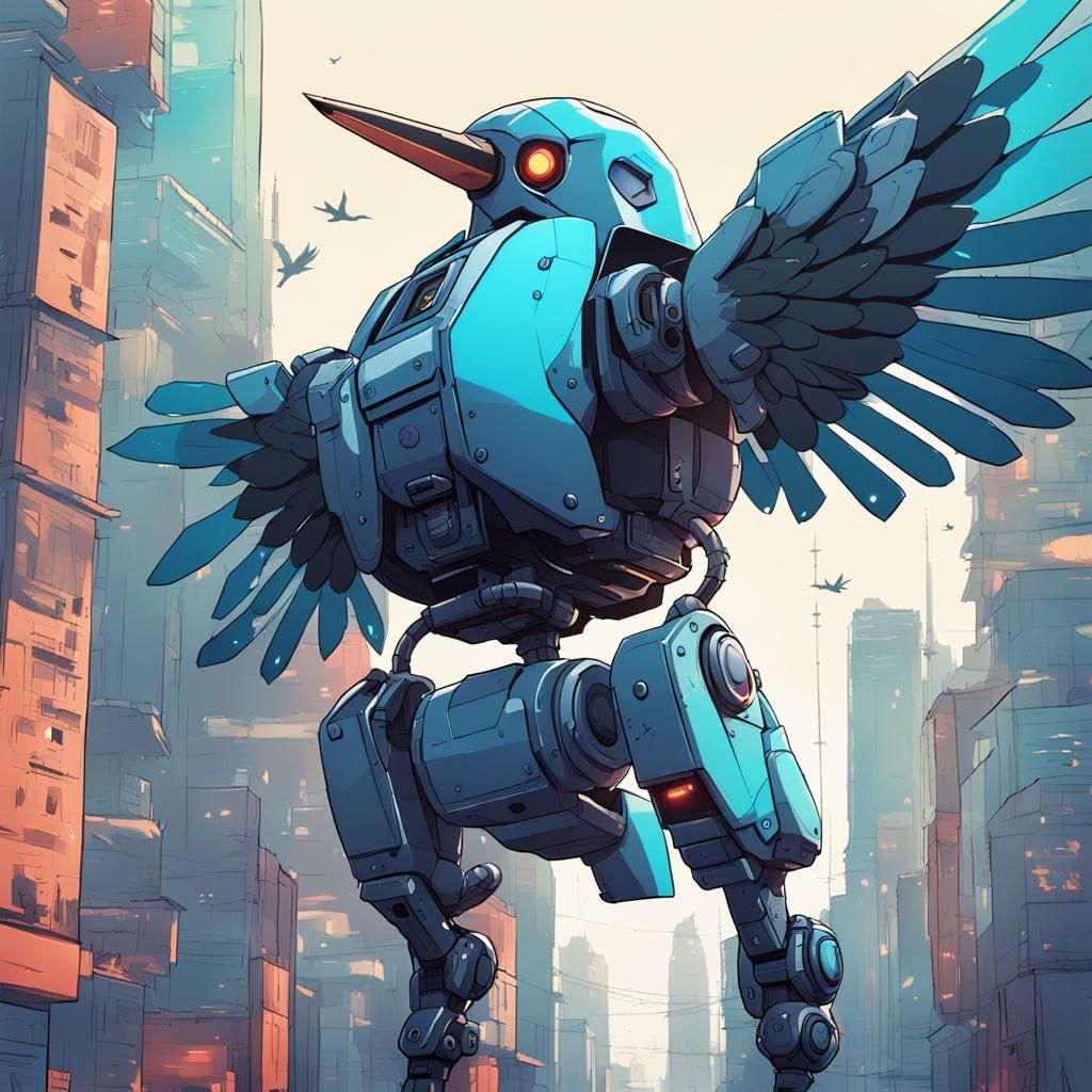 A robot bird that spies - AI Generated Artwork - NightCafe Creator