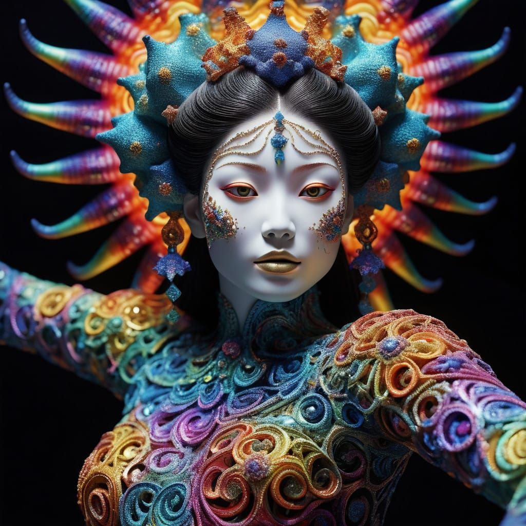 "Dynastic Ubiety" - Grotesquecore, close-up Floating figure with a full ...