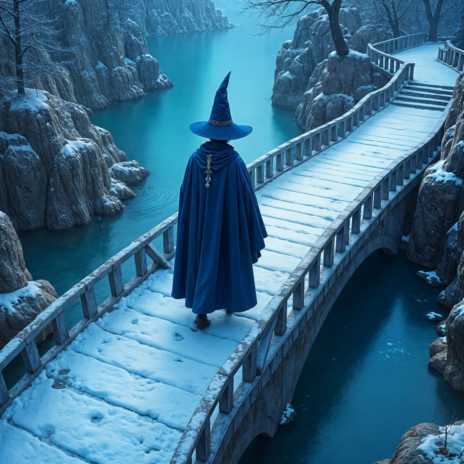 Wizardry in winter - Realistic Dark Fantasy Winter Scene