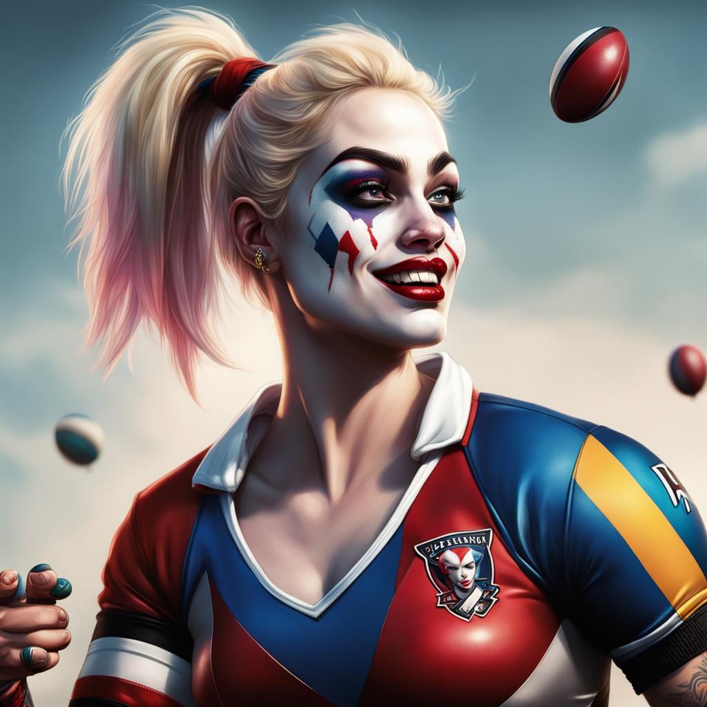 Harley Quinn playing for the Harlequin rugby team - AI Generated ...