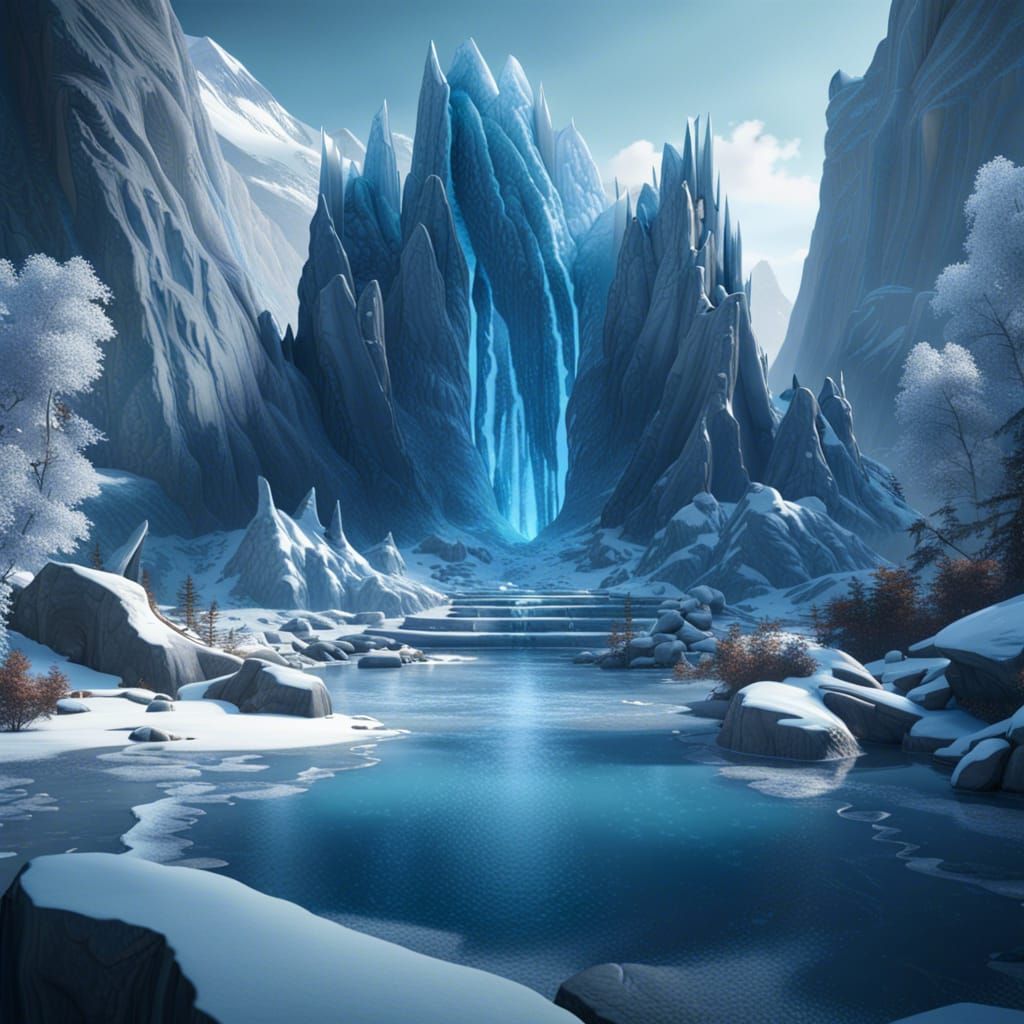 icy landscaping - AI Generated Artwork - NightCafe Creator