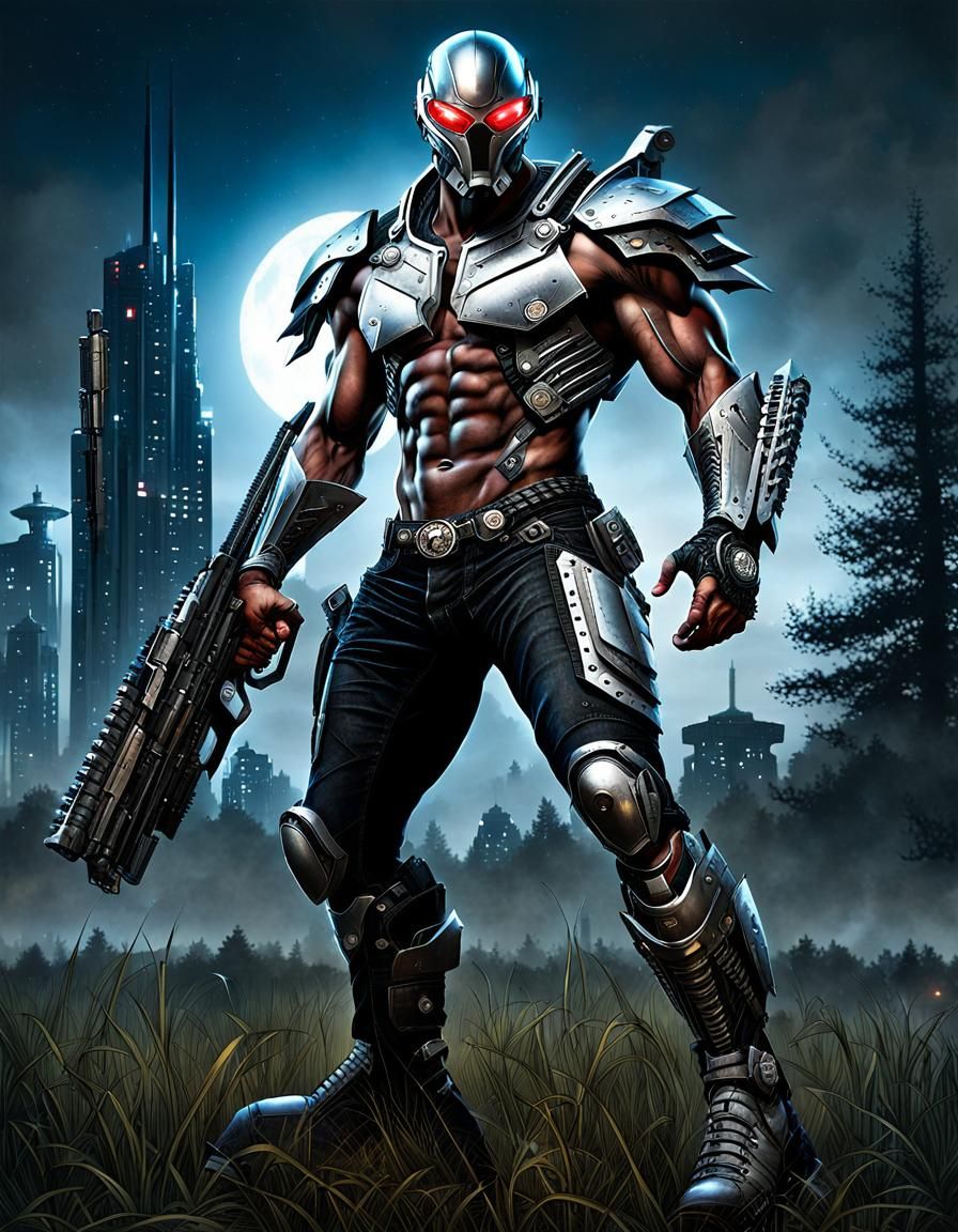 Half Man, Half Machine - AI Generated Artwork - NightCafe Creator