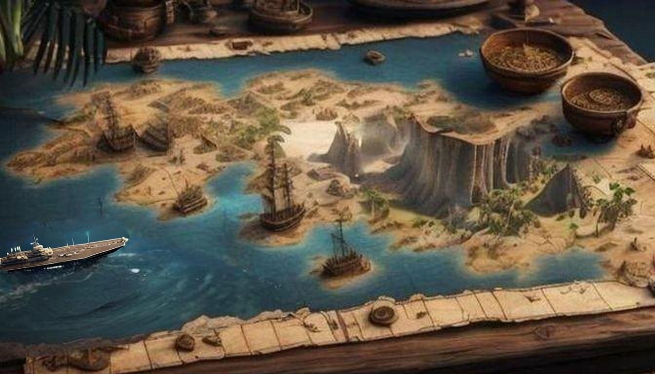 Bermuda Triangle Island Map 2.0 - AI Generated Artwork - NightCafe Creator