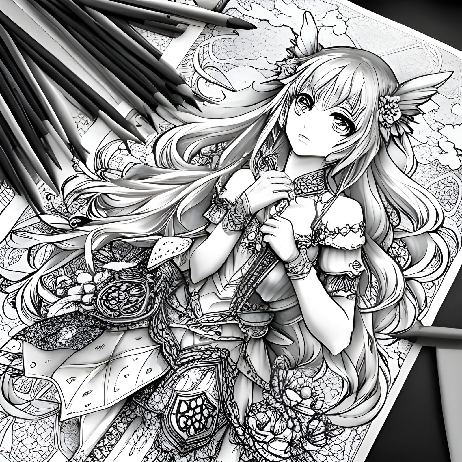 Fantasy manga colouring fun - AI Generated Artwork - NightCafe Creator