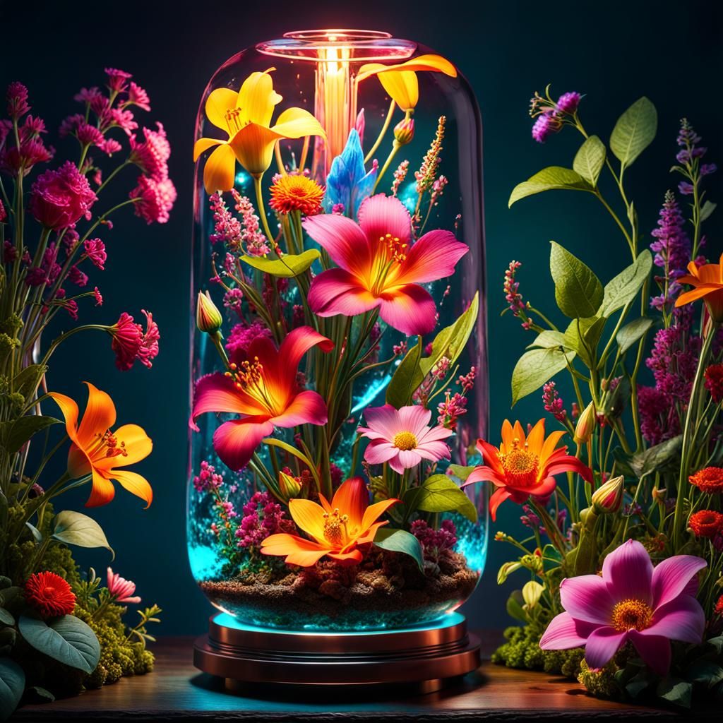 Floral Lamp - AI Generated Artwork - NightCafe Creator