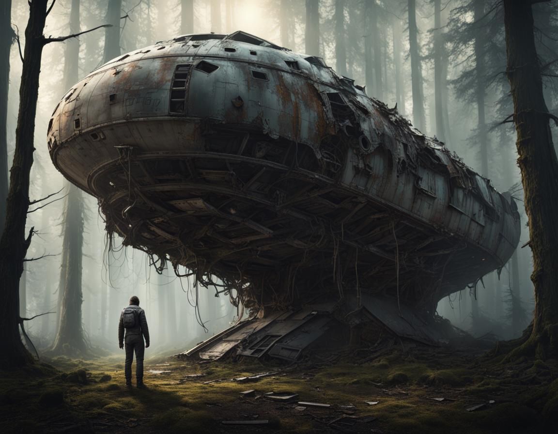 "Alien Echoes: The Relic in the Woodlands" - AI Generated Artwork ...