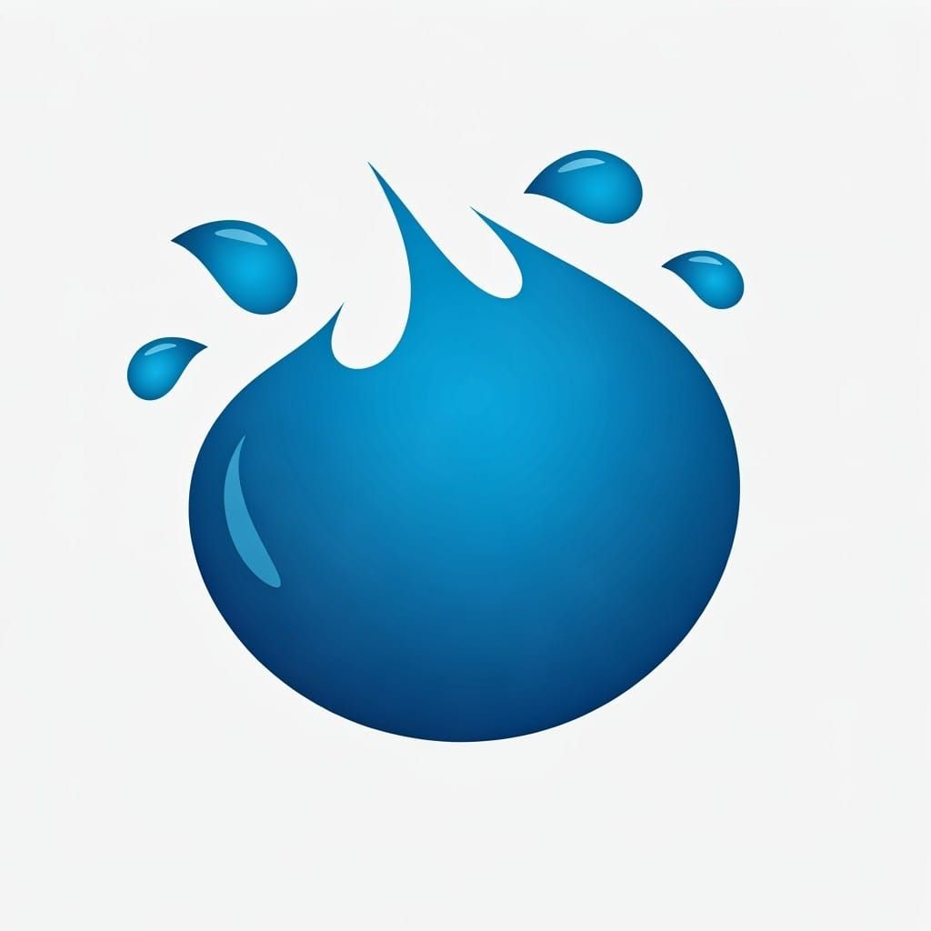 Surreal Ultramarine Blue Water Icon with Mesopotam... - AI Art