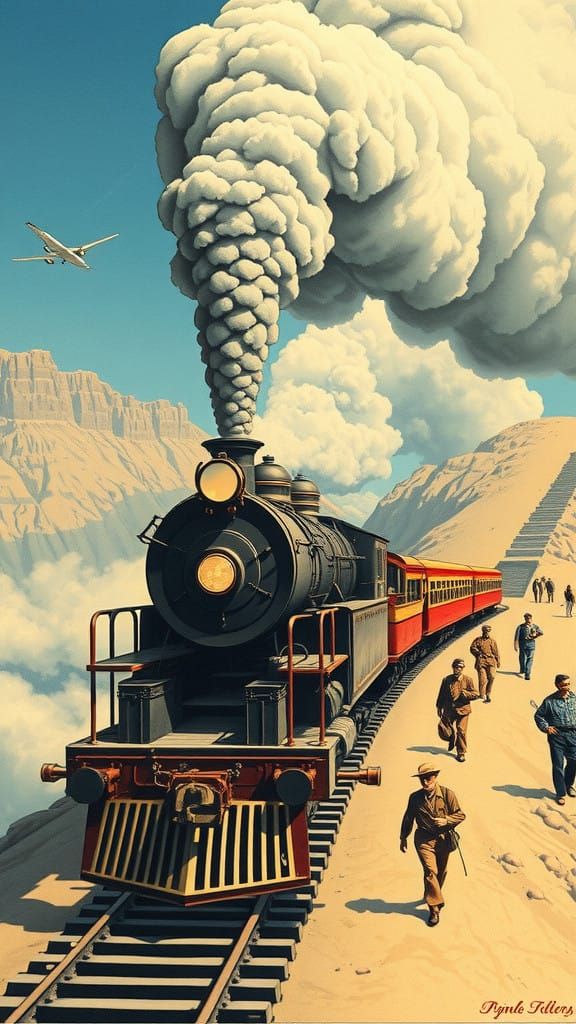 Cutaway illustration by Chesley Bonestell of the oriental express train ...