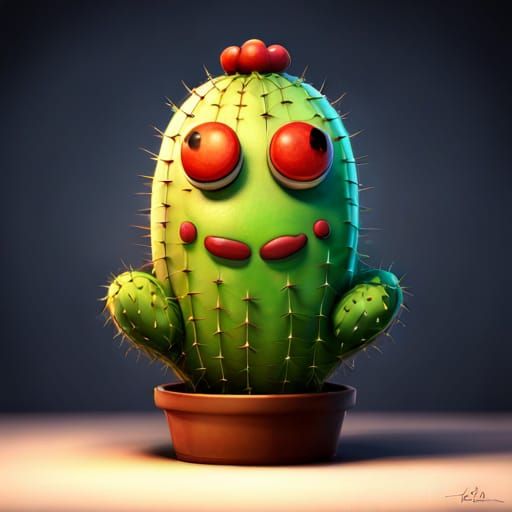 Goofy Cactus - AI Generated Artwork - NightCafe Creator