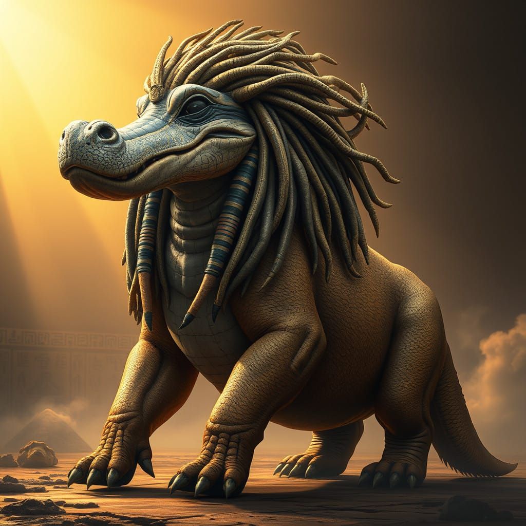 Loyal Pet of Anubis - Mystical Egyptian Chimera with Lion Cr...