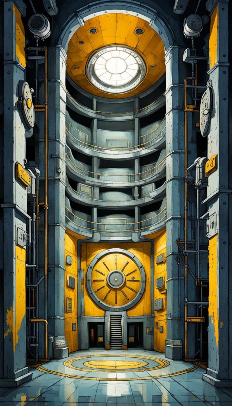 Vault 13 Atrium - AI Generated Artwork - NightCafe Creator
